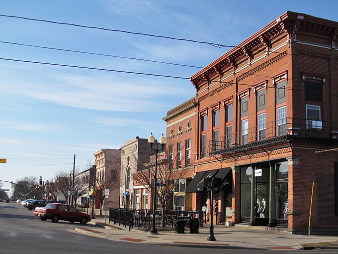 Historic brick buildings line Louisiana Avenue, where Perrysburg's past and present mingle like old friends catching up over coffee.