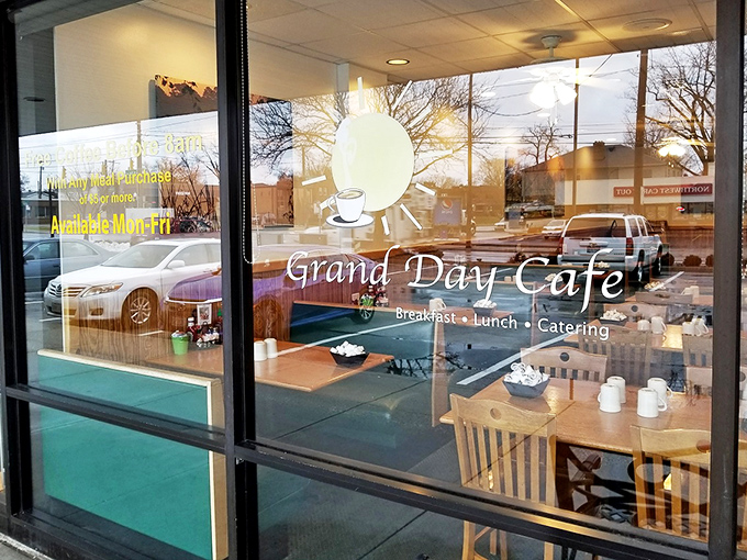The sunny logo welcomes you to Grand Day Cafe, where Columbus mornings transform into culinary adventures worth every crispy hash brown bite.