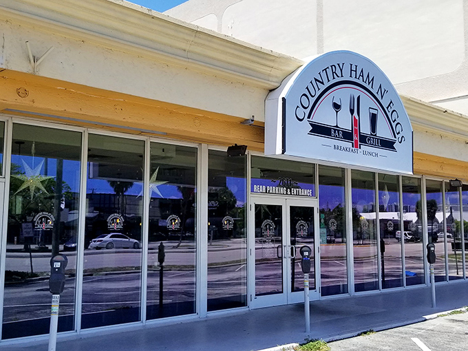 The unassuming storefront of Country Ham N' Eggs promises what every great breakfast spot should: no pretense, just honest-to-goodness morning magic.
