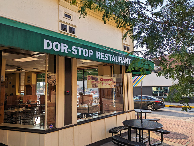 The unassuming green awning of Dor-Stop Restaurant beckons like a breakfast lighthouse in Pittsburgh's Dormont neighborhood.