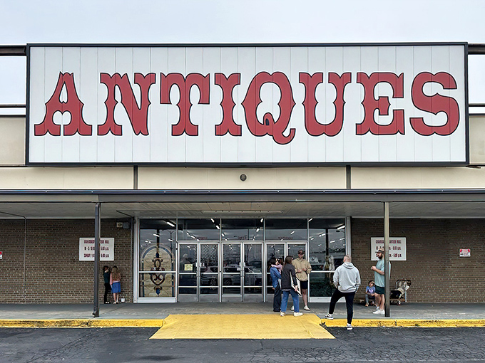 The red carnival-style lettering promises adventure inside. Like a time machine disguised as a former department store, Granddaddy's beckons treasure hunters from miles around.