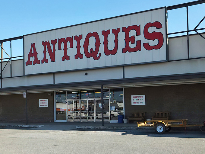 The red carnival-style lettering promises adventure inside. Like a time machine disguised as a former department store, Granddaddy's beckons treasure hunters from miles around.