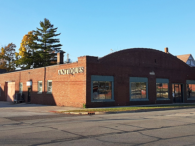 The unassuming brick exterior of A Wild Hare Antique Mall in Angola hides a universe of treasures waiting to be discovered inside.