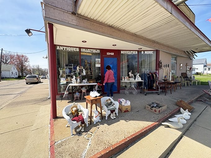 The unassuming storefront of Be Back Antiques beckons with treasures spilling onto the sidewalk&mdash;a preview of the organized chaos waiting inside.