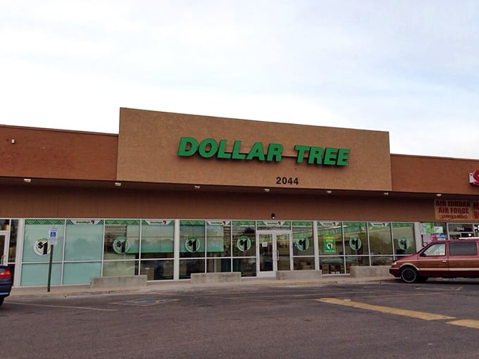 The iconic green Dollar Tree sign beckons like a desert oasis for bargain hunters across Phoenix. Budget paradise awaits!
