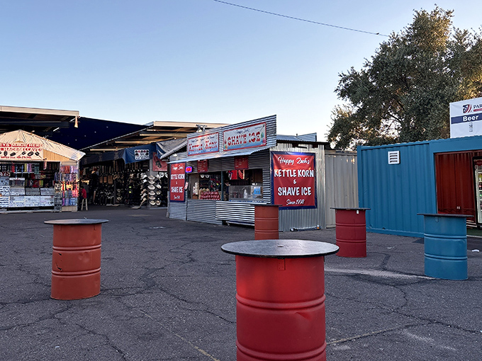 The iconic Phoenix Park 'n Swap sign beckons weekend warriors to their treasure-hunting destiny.