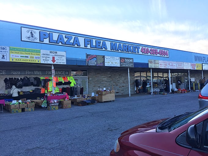 The American flag waves proudly over this treasure hunter's paradise, where weekend warriors gather to discover forgotten gems and unexpected bargains.