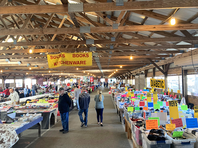 Treasure hunting under rustic wooden beams &ndash; where one person's "why do I still have this?" becomes another's "I can't believe I found this!"