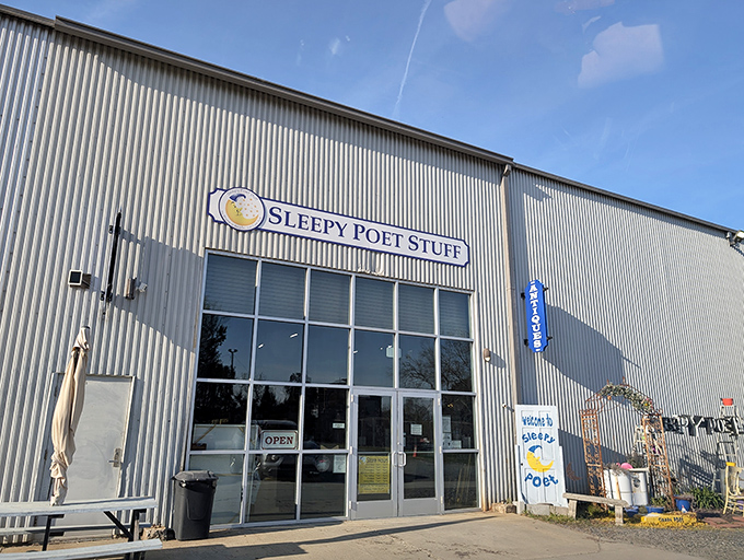 This unassuming warehouse exterior hides treasures that would make Indiana Jones weep with envy.