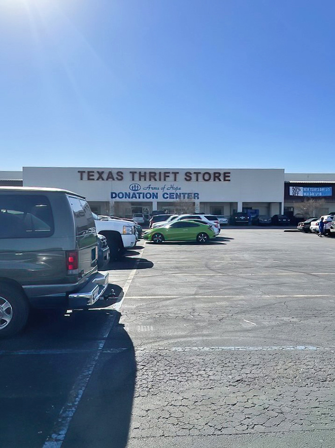 With a huge parking lot out front, Texas Thrift Ingram hides a world of treasures inside&mdash;like a secondhand Narnia, it&rsquo;s far bigger than it looks.