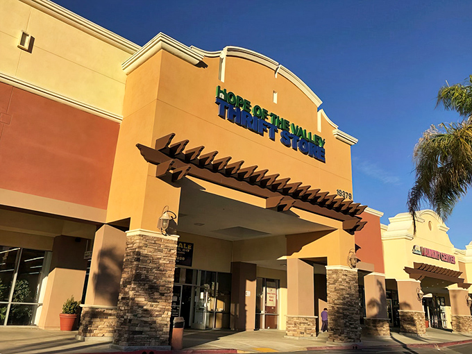 The warm terracotta exterior beckons like a desert oasis for bargain hunters. This isn't just shopping&mdash;it's treasure hunting with purpose.