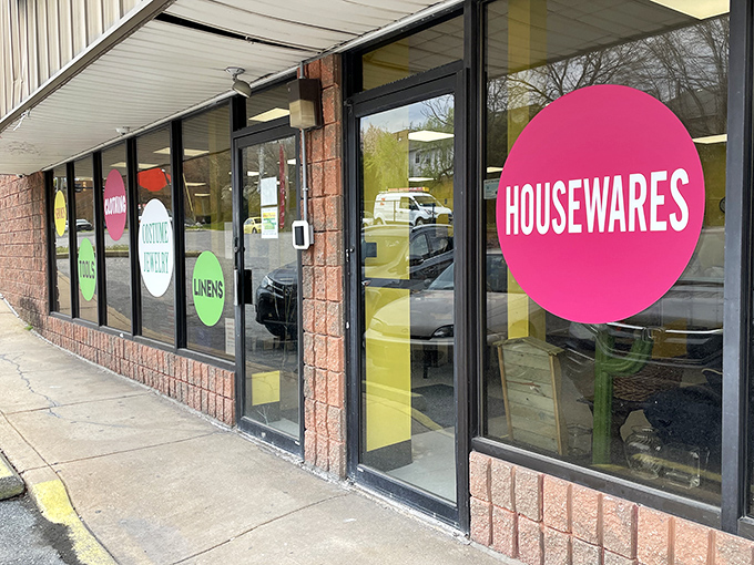 Those colorful circles on the windows are like a treasure map, each one promising a different adventure inside.