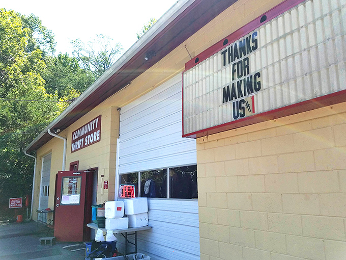 The unassuming exterior of Community Thrift Store hides a world of secondhand treasures&mdash;because around here, being #1 means bargains for everyone.