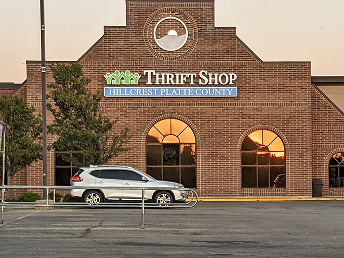 Golden hour transforms this brick thrifting palace into something magical &ndash; like the retail equivalent of Cinderella's castle for bargain lovers.