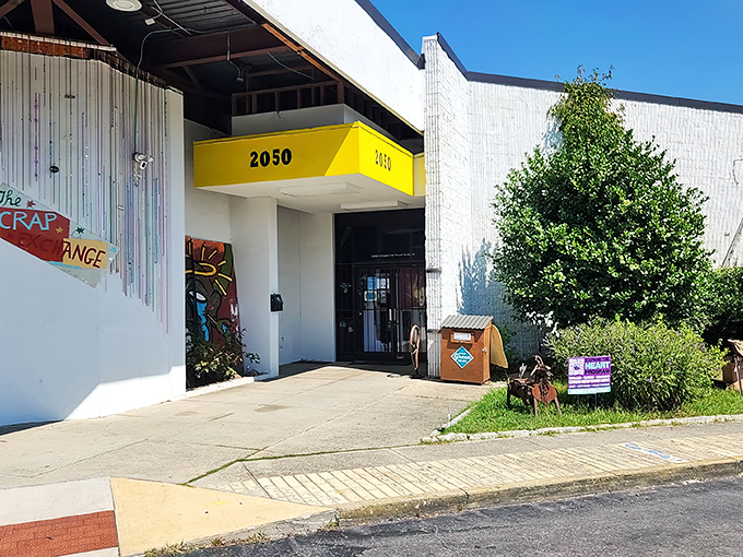 The bright yellow awning of The Scrap Exchange beckons creative souls to this Durham treasure trove like a lighthouse for the artistically adrift.