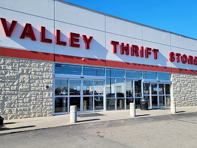 The unassuming exterior of Valley Thrift Store belies the wonderland of treasures within. Like a retail TARDIS, it's bigger on the inside than physics should allow. 