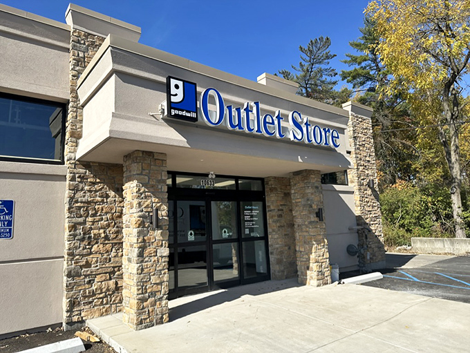 The stone facade might say "retail establishment," but what it really means is "treasure hunting headquarters" where bargain magic happens daily.