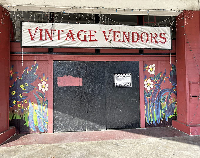 The iconic pink facade of Hollywood Vintage stands like a retro movie marquee, promising treasures within. Portland's time machine awaits!