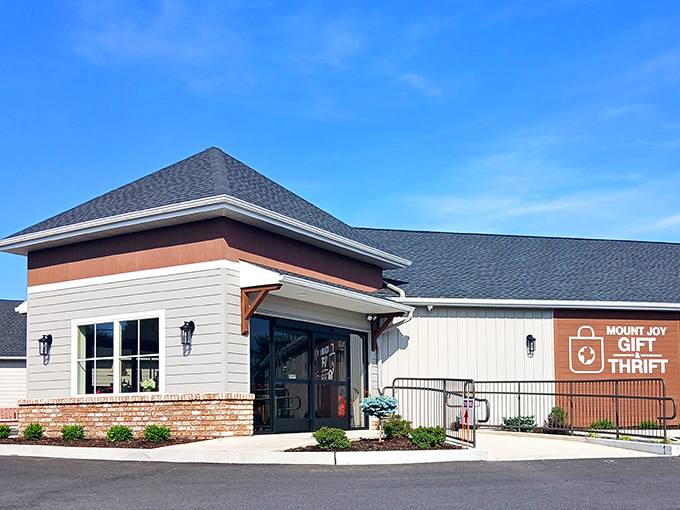 The modern exterior of Mount Joy Gift & Thrift belies the treasure trove within&mdash;like finding a five-star restaurant in a gas station.