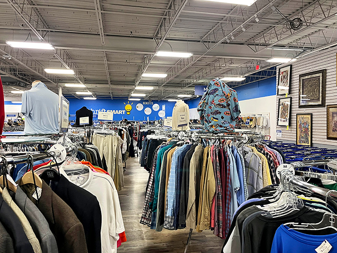 ThriftSmart's meticulously organized clothing section offers endless possibilities, from casual tees to that perfect statement piece&mdash;all at prices that celebrate frugality.