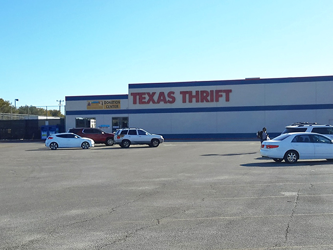 The unassuming exterior of Texas Thrift belies the wonderland of secondhand treasures waiting inside. Like a retail TARDIS&mdash;bigger on the inside than physics should allow.