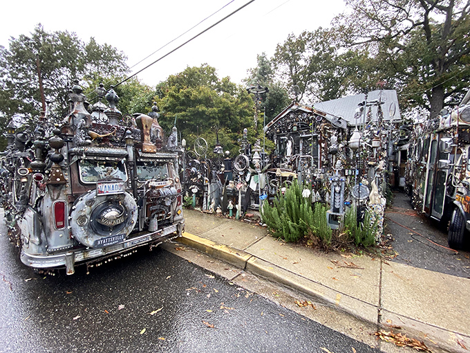 The mothership has landed in Hyattsville! This metallic fever dream of a van looks ready to transport you to another artistic dimension.