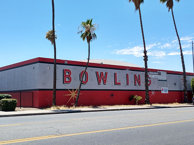Palm trees and bowling alley signage create the perfect California backdrop for this unassuming culinary treasure in Bakersfield.