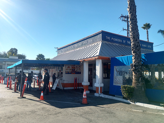 The blue-and-white beacon of Baja-style bliss stands proudly in La Puente, declaring itself "The Pioneers of the Fish Taco" &ndash; a title well-earned.