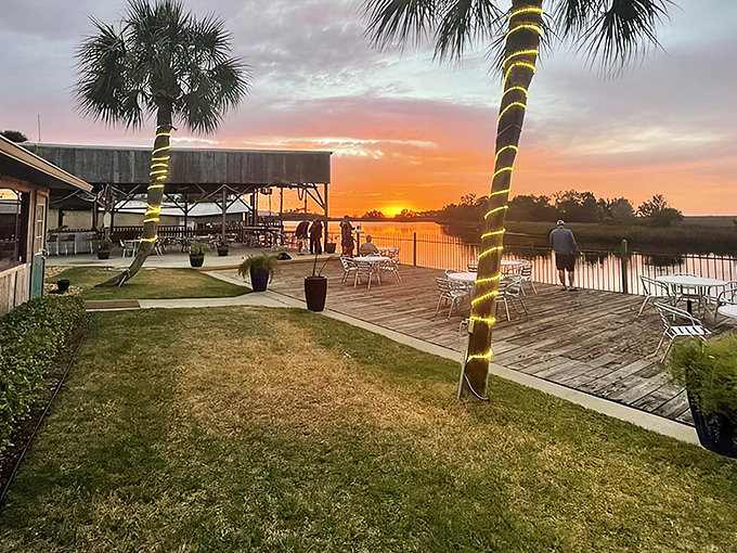 At Salt Creek Restaurant, the real magic begins outside&mdash;where golden sunsets over the water turn every seafood feast into a memory worth savoring.