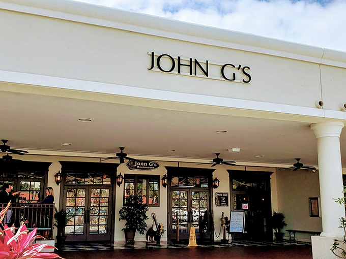The unassuming storefront of John G's beckons hungry Floridians like a breakfast lighthouse. No fancy frills, just the promise of legendary morning fare.