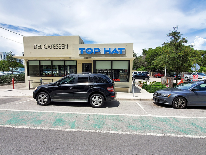 Modern meets nostalgic at this Fort Lauderdale gem, where the clean lines and bright exterior hint at the fresh take on classic deli fare waiting inside.