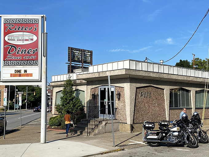 The unassuming exterior of Ritter's Diner stands like a time capsule in Pittsburgh's landscape, promising comfort food that transcends decades.