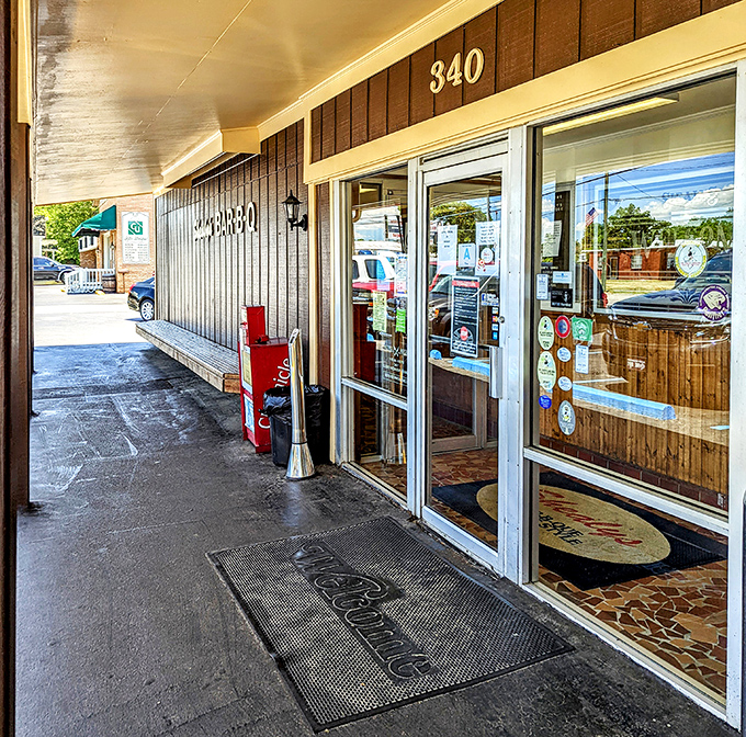 The unassuming entrance to barbecue paradise. Like all great food temples, Shealy's doesn't need flashy exteriors when what's inside speaks volumes.