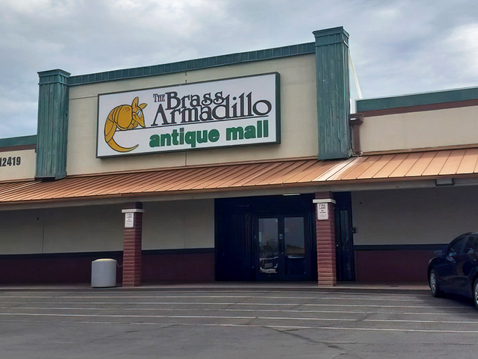 The iconic Brass Armadillo sign welcomes treasure hunters with southwestern charm. Inside those doors? About 39,000 square feet of vintage wonderland awaits.