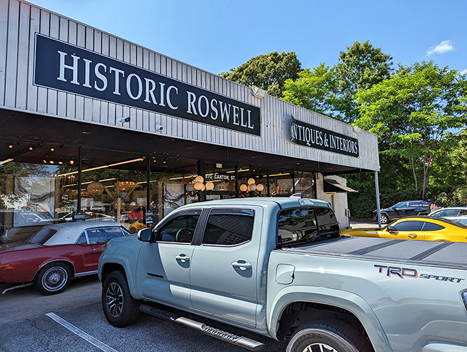 The unassuming exterior of Historic Roswell Antique Market hides a treasure trove within. Like finding the best restaurant on vacation&mdash;it's rarely the flashiest storefront.