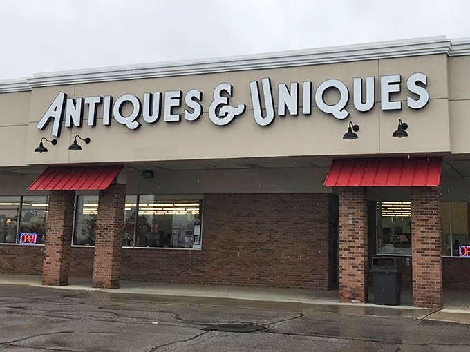 That classic brick facade with red awnings practically screams "treasure hunt ahead" &ndash; your wallet's already nervous.