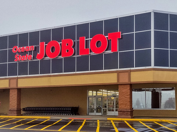 Ocean State Job Lot's bold red signage promises adventure within – retail therapy that won't require actual therapy for your wallet.
