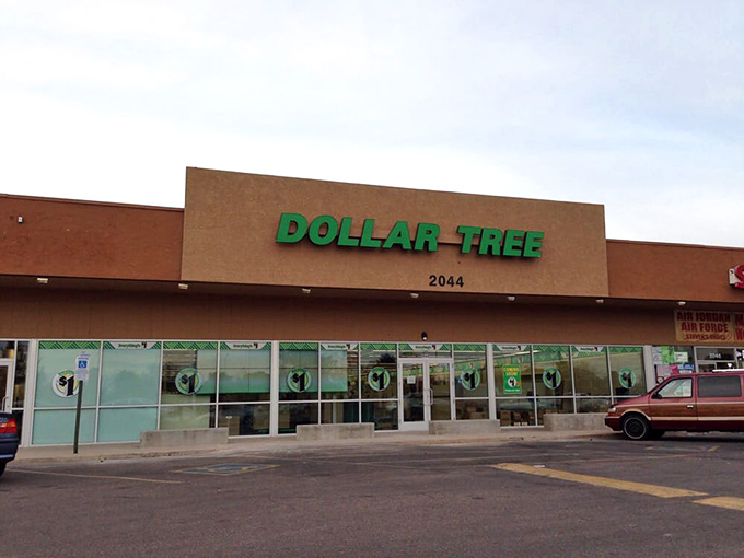 The iconic green Dollar Tree sign beckons like a desert oasis for bargain hunters across Phoenix. Budget paradise awaits!