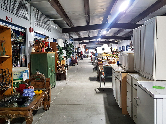 Furniture finds and kitchen cabinets line this treasure-hunter's paradise, where yesterday's decor becomes tomorrow's conversation piece.