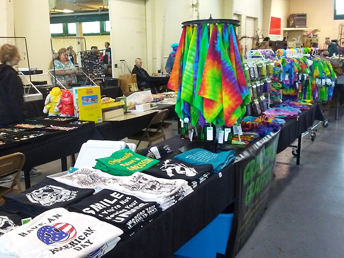 A rainbow explosion of tie-dye meets vintage t-shirts at Picc-A-Dilly, where your next conversation starter is just waiting to be discovered.