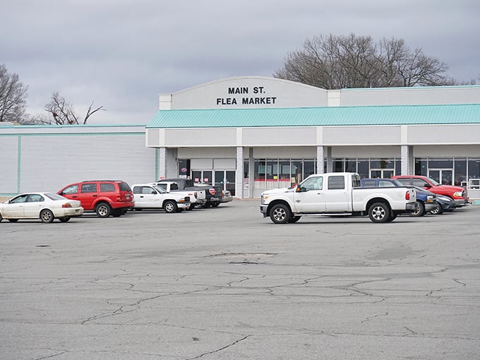 Under cloudy Arkansas skies, this retail time machine stands ready. The full parking lot tells you what locals already know&mdash;this place is worth stopping for.