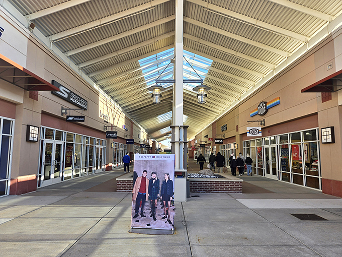 The covered walkways at Chicago Premium Outlets aren't just practical&mdash;they're your shield against Midwestern weather tantrums while bargain hunting.