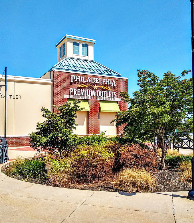 The twilight shopping hour at Philadelphia Premium Outlets, when credit cards emerge from hibernation and shopping bags multiply like rabbits.
