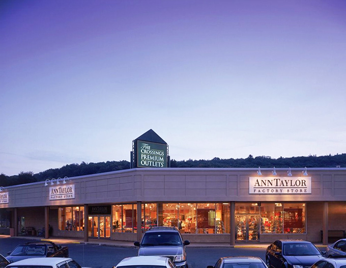 Dusk shopping has its own magic at The Crossings, when store windows glow with promise and your credit card whispers, "Just one more store."