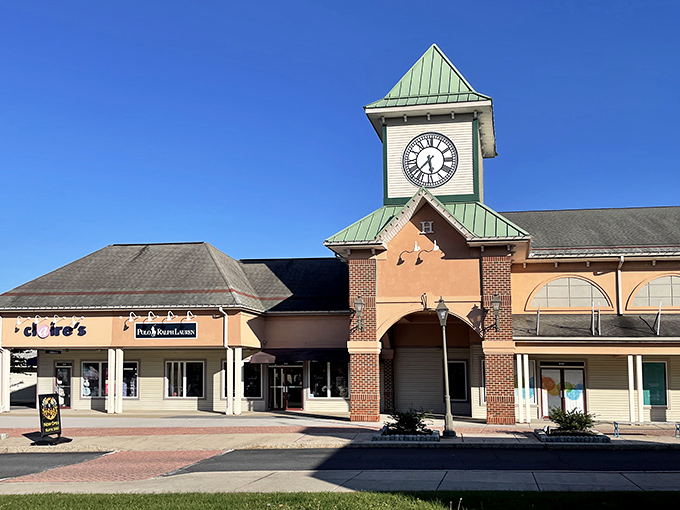 The iconic clock tower stands as both timekeeper and landmark. "Meet me at the clock" becomes the rallying cry for separated shopping parties throughout the day.