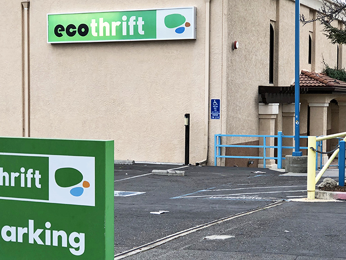 The unassuming exterior of Eco Thrift belies the wonderland within, like finding out your quiet neighbor is secretly a rock star.