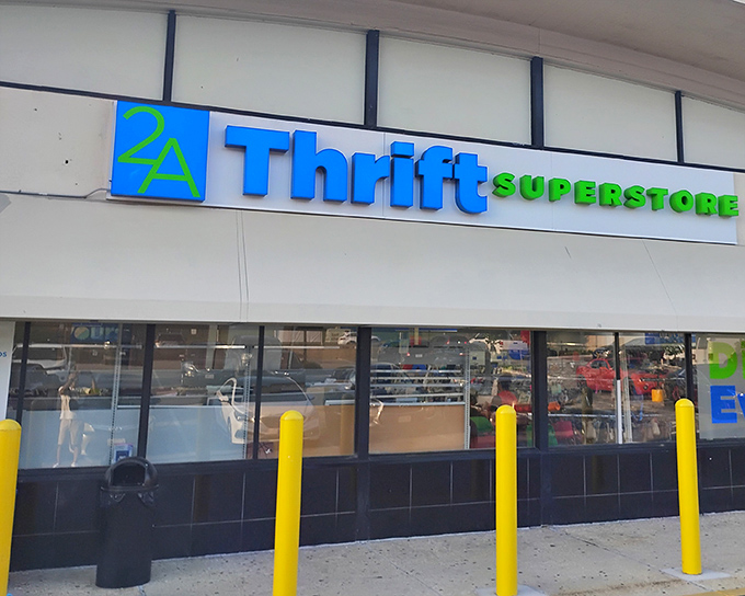 The blue and green sign beckons like a siren call to bargain hunters. 2nd Avenue Thrift Superstore isn't just shopping&mdash;it's an adventure waiting to happen.