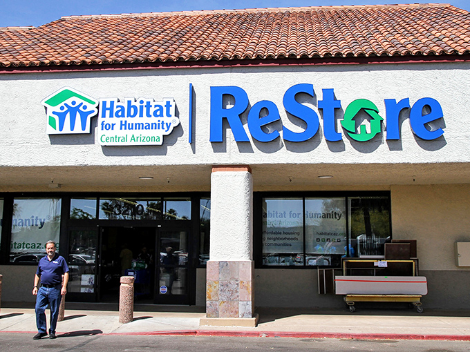 That classic strip mall exterior hides Arizona's best-kept shopping secret inside those unassuming walls.
