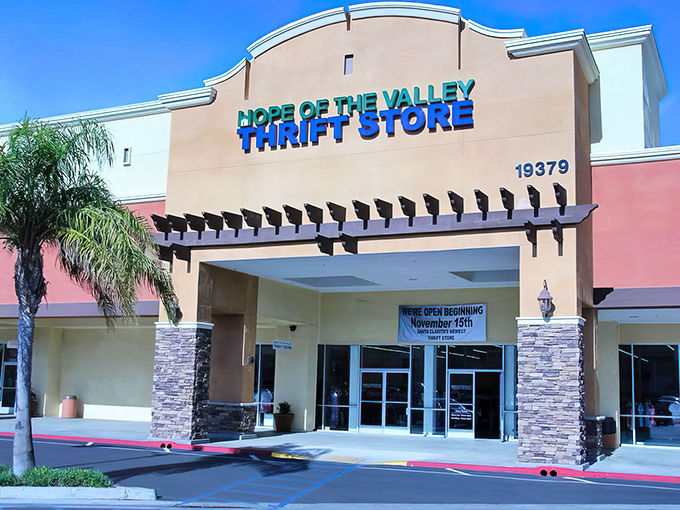 The warm terracotta exterior beckons like a desert oasis for bargain hunters. This isn't just shopping—it's treasure hunting with purpose.