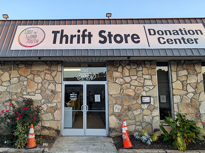 The unassuming stone facade of Lost-N-Found hides a wonderland of bargains inside, like a fashion speakeasy where your wallet can relax.